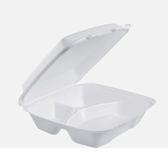 100 Pieces Foam Lunch Box Large – hotpack.com.sa